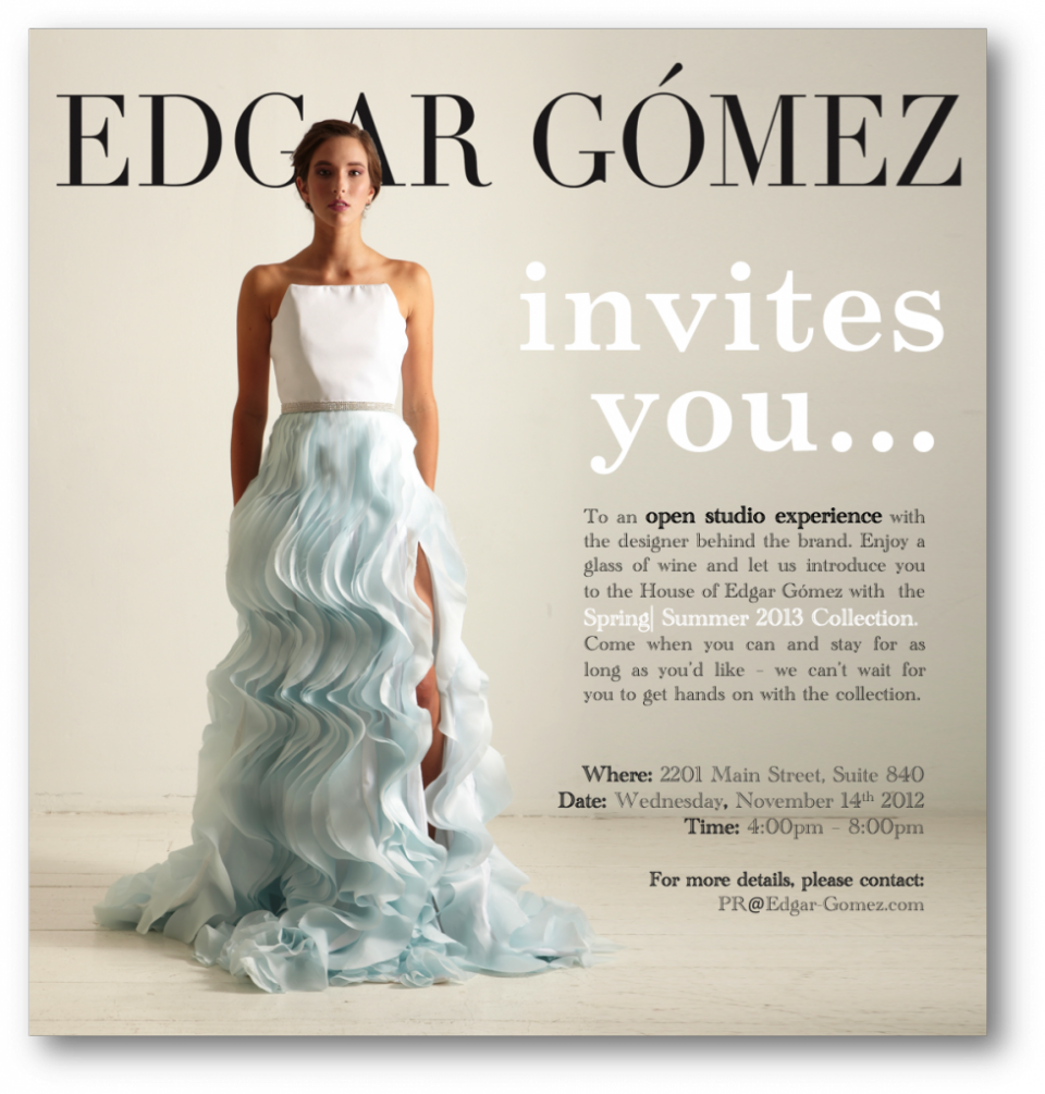 You’re Invited: Edgar Gomez Open Studio Experience | YouPlusStyle